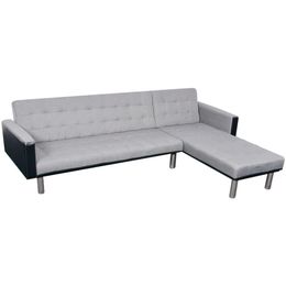 vidaXL Schlafsofa L-Form Stoff Und Grau