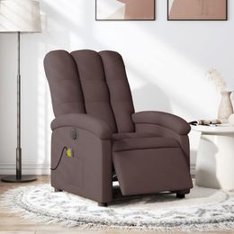 vidaXL Relaxsessel Stoff Dunkelbraun | Mit Massage: Ja | Modell: Elektrisches Neigungssystem