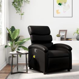 vidaXL Relaxsessel Kunstleder Schwarz | Mit Massage: Ja | Modell: Manuelles Neigesystem