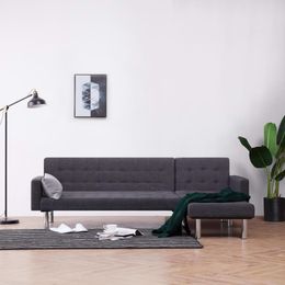 vidaXL Schlafsofa In L-Form Dunkel Polyester