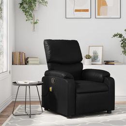 vidaXL Relaxsessel Kunstleder Schwarz | Mit Massage: Ja | Modell: Manuelles Neigesystem