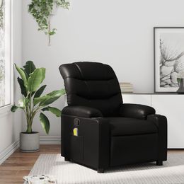 vidaXL Relaxsessel Kunstleder Schwarz | Mit Massage: Ja | Modell: Manuelles Neigesystem