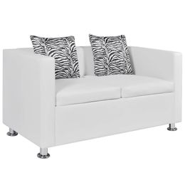 vidaXL Sofa Kunstleder | Farbe: Weiß | Modell: 2-Sitzer