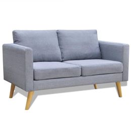 vidaXL Sofa Stoff | Farbe: Hellgrau | Modell: 2-Sitzer