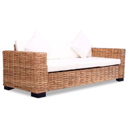 vidaXL Sofa Natürliches Rattan | Modell: 3-Sitzer