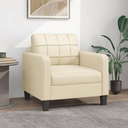 vidaXL 2-Sitzer-Sofa Kunstleder | Farbe: Creme | Größe: 60 cm