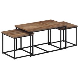 vidaXL Satztische 3 Stk. Massivholz Teak