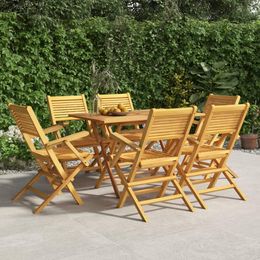 vidaXL Gartenstühle 8 Stk. Klappbar 55X62X90 Cm Massivholz Teak | Anzahl im Paket: 6 | Modell: Mit Armlehnen