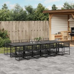 vidaXL 11-Tlg. Garten-Essgruppe Schwarz Poly Rattan | Anzahl der Artikel: 12