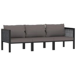 vidaXL Sofa Mit Auflage Anthrazit Poly Rattan