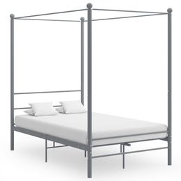 vidaXL Himmelbett Metall | Farbe: Grau | Größe: 120 x 200 cm