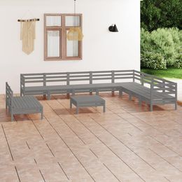 vidaXL 11-Tlg. Garten-Lounge-Set Massivholz Kiefer