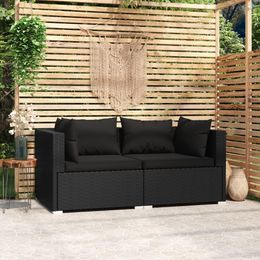 vidaXL Sofa Mit Kissen Poly Rattan