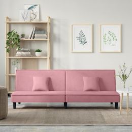 vidaXL Schlafsofa Samt | Farbe: Rosa