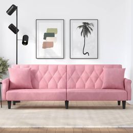 vidaXL Schlafsofa Mit Armlehnen Samt | Farbe: Rosa