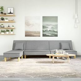 vidaXL Schlafsofa In L-Form 255X140X70 Cm Stoff | Farbe: Hellgrau