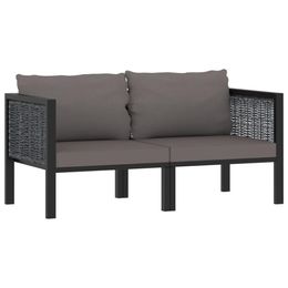 vidaXL Sofa Mit Auflage Anthrazit Poly Rattan