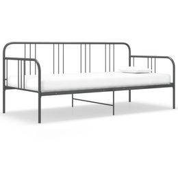 vidaXL Schlafsofa Bettgestell Metall 90X200 Cm | Farbe: Grau