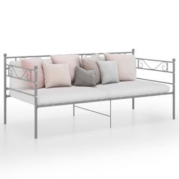 vidaXL Schlafsofa Bettgestell Metall 90X200 Cm | Farbe: Grau