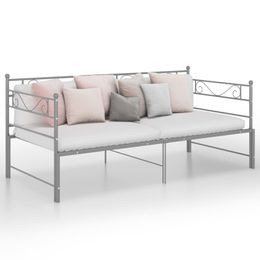 vidaXL Tagesbett Ausziehbar Metall 90X200 Cm | Farbe: Grau