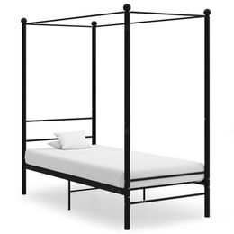 vidaXL Himmelbett Metall | Farbe: Schwarz | Größe: 90 x 200 cm