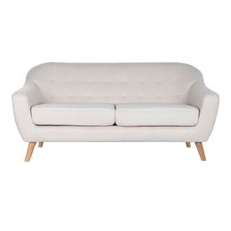 Sofa DKD Home Decor natürlich Polyester Kautschukholz Creme (172 x 82 x 82 cm)