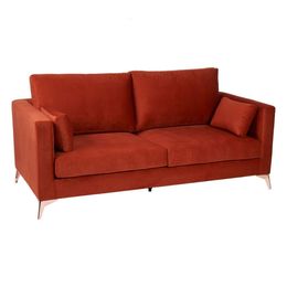 Bigbuy Home Dreisitzer-Sofa Ziegel 200 x 98 x 97 cm Holz