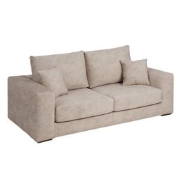 Bigbuy Home Sofa Beige Faser Kiefernholz Moosgummi 206 x 88 x 100 cm