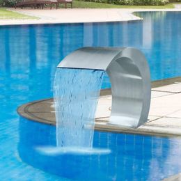 vidaXL Garten-Wasserfall Pool-Fontäne Edelstahl 45X30X60 Cm | Modell: ohne LED