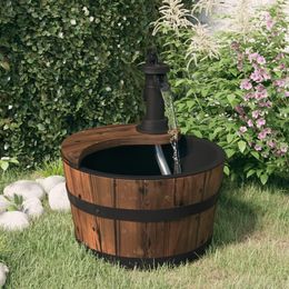 vidaXL Gartenbrunnen Mit Pumpe 28X28X34,5 Cm Massivholz Tanne