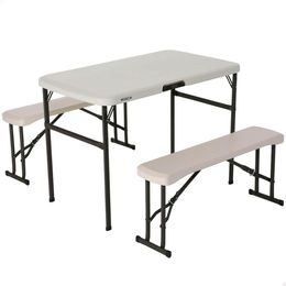 Table Klapptisch Lifetime Creme 106,5 x 73,5 x 61 cm Stahl Kunststoff