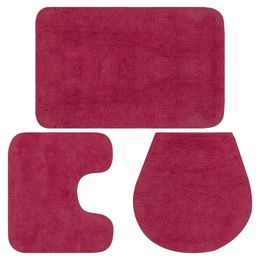 vidaXL Badematten-Set 3-Tlg. Stoff | Farbe: Fuchsia