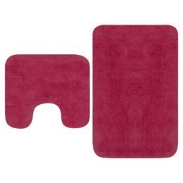 vidaXL Badematten-Set 2-Tlg. Stoff | Farbe: Fuchsia