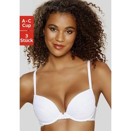 Petite Fleur Push-up-BH 2xweiß+1xschwarz Gr. 80B. Mit Herausnehmbaren Kissen und mit Bügel