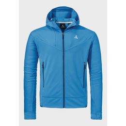 Schöffel Fleecejacke SCHÖFFEL "Mountain Fleece Hoody Style Blaueis MNS", Herren, Gr. 52, blau (8275, blau), Oberstoff: 94% Polyester 6% Elasthan, sportlich, regular fit, hoch geschlossener Ausschnitt, Langarm, Jacken