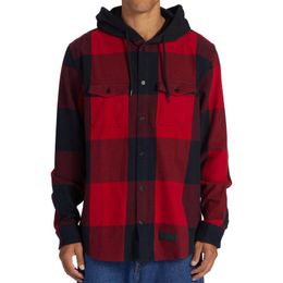 DC Shoes Langarmhemd »Ruckus« Chili Pepper/ Black Plaid M - US-Größen US-Größen M Stoff: Baumwollflanell am Körper