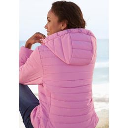 ELBSAND Steppjacke mit Kapuze Mit verstellbarer Kapuze rosa M (38) M (38) Steppjacke mit seitlichen Reißverschlusstaschen