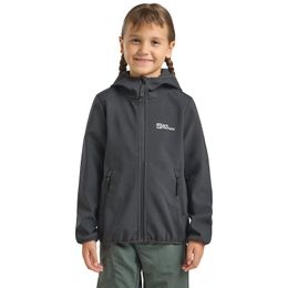Jack Wolfskin Softshelljacke »FOURWINDS JACKET KIDS« mit Kapuze granite-black 152 152 Softshelljacke