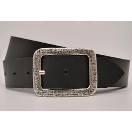 AnnaMatoni Ledergürtel, mit silberner Schließe Schwarz