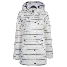 DEPROC Active Regenjacke »CLARISSE W PEAK WOMEN« Modischer Ankerprint weiß 36/38 (M) 36/38 (M) Maritimer Regenmantel mit Ankermotiv