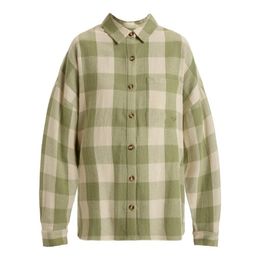 Roxy Langarmshirt »Lets Get Away« Oil Green Be Bold Plaid L L Material: Mittelschwerer Twill-Stoff aus...