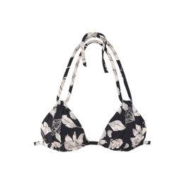 s.Oliver Triangel-Bikini-Top »Lady« mit floralem Design schwarz-creme 34 - Cup A/B Cup A/B 34 Modischer Blumendruck