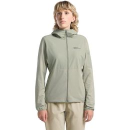 Jack Wolfskin Damen Kapuzenfleecejacke &raquo;PRELIGHT TRAIL HOODY W&laquo; mit Kapuze gr&uuml;n XS