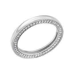 Celesta Fingerring »Silber 925 rhodiniert mit 104 weißen Zirkonia-Steinen« Silbergrau 058 (18,5) Modischer Damen-Ring aus echtem 925 Silber