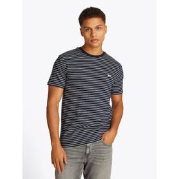 Tommy Jeans Rundhalsshirt &raquo;TJM SLIM STRIPE TEE&laquo; Dark Night Navy / Ecru L L T-Shirt von Tommy Jeans