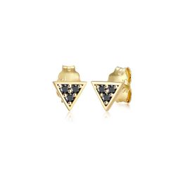 Elli DIAMONDS Paar Ohrstecker &raquo;Ohrstecker Dreieck Diamant Schwarz (0.09 ct) 375 Gelbgold&laquo; Gold onesize Ohrringe f&uuml;r Damen mit Diamant im...
