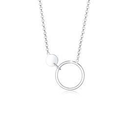Elli Kette mit Anhänger »Erbskette Kreis Plättchen Geo Design 925 Sterling Silber« Silber 45 Halskette für Damen verleiht jedem Outfit einen Hauch...