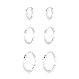 Elli Ohrring-Set &raquo;Ohrring Set Trio 925 Sterling Silber&laquo; Silber onesize Ohrringe f&uuml;r Damen aus der Creolen Kollektion verleihen jedem Outfit einen...