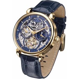 Carl von Zeyten Automatikuhr &raquo;Neukirch&laquo; Armbanduhr, Herrenuhr, Saphirglas, Mechanische Uhr, Mondphase blau Detailverliebte Automatikuhr f&uuml;r Herren