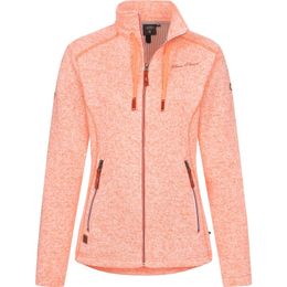 DEPROC Active Strickfleecejacke »LUVERNE WOMEN« Kontrastreissverschluss orange 50 (XL) 50 (XL) Modische Strickfleecejacke mit Stehkragen